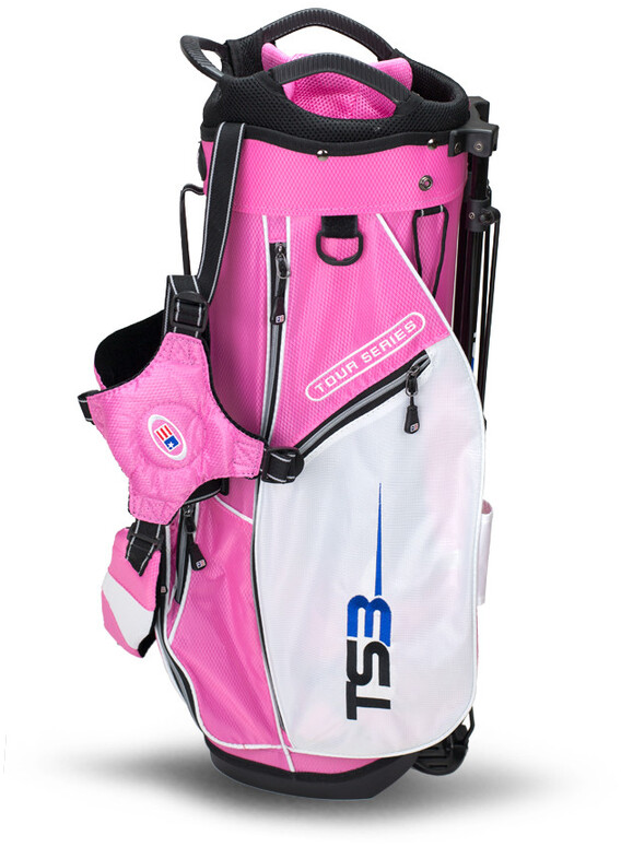 U.S. Kids Golf TS3-63 (160 cm) stand bag dla junior, różowo/biało ...