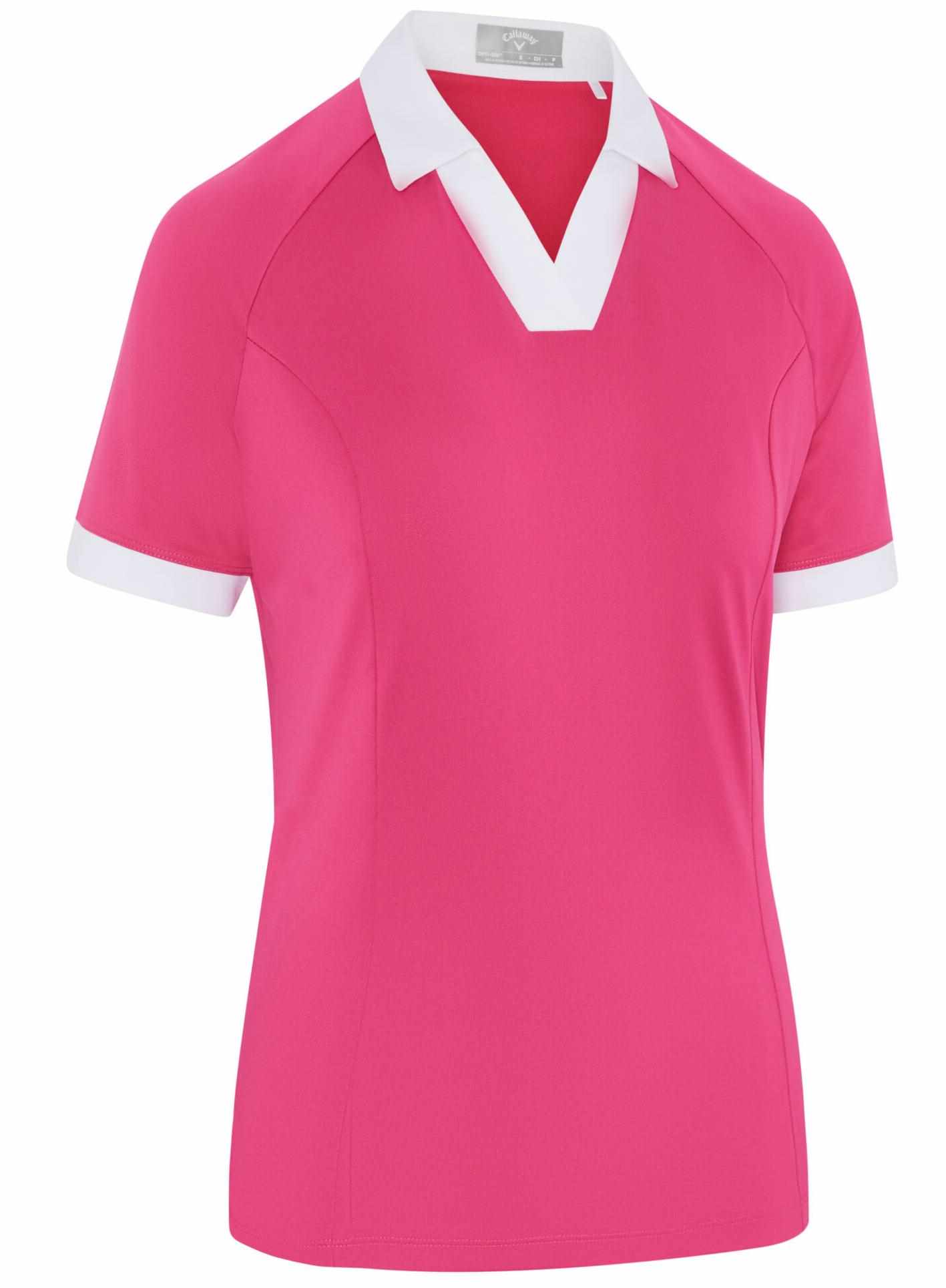 Callaway Short Sleeve Colorblock damskie polo, pink peacock | Golf ...