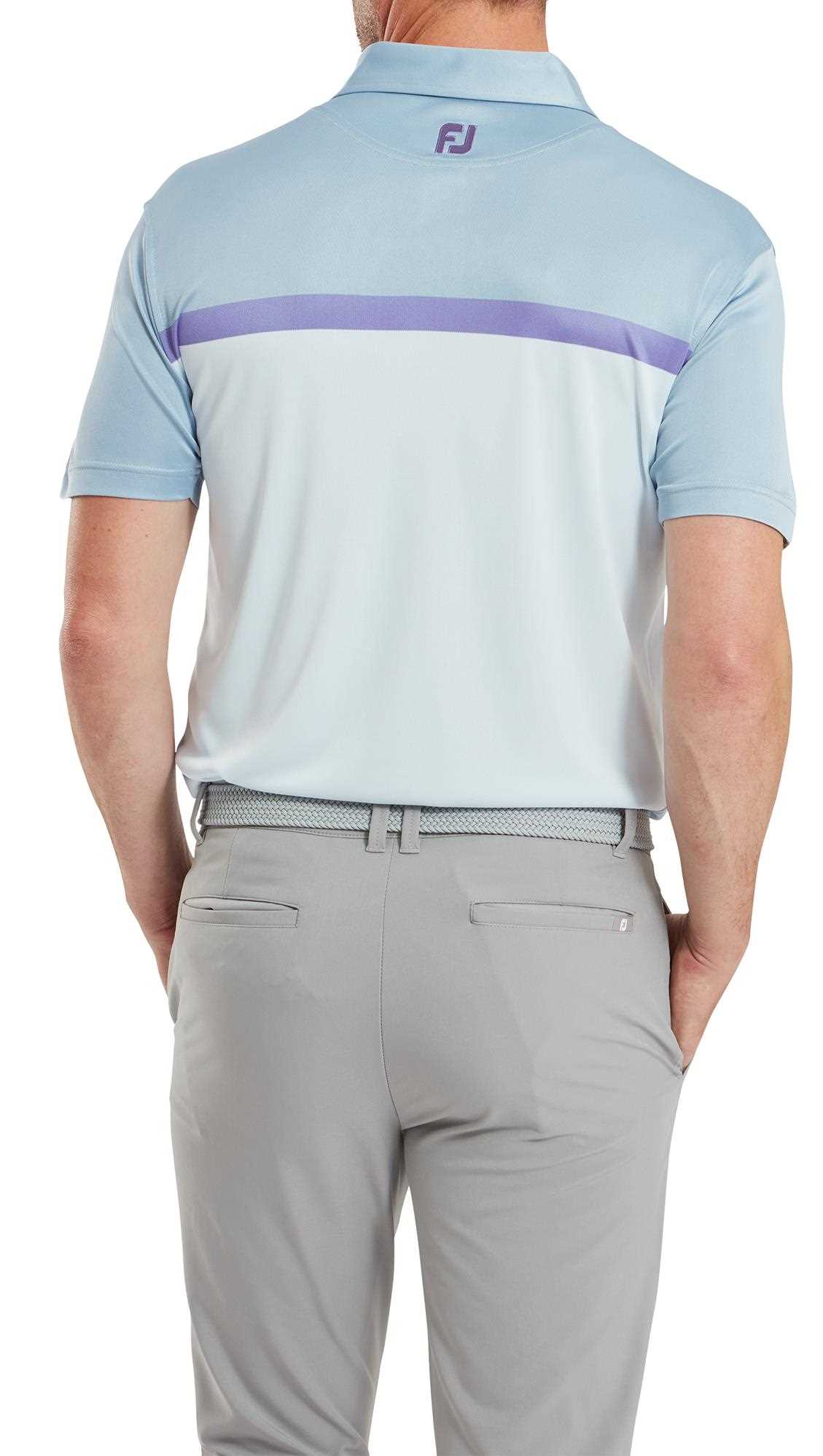 FootJoy Flag Banner Print Lisle męskie polo, mist | Golf Brothers.pl